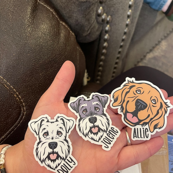 Custom Schnauzer Vinyl Stickers and Magnets |waterproof Vinyl Stickers ...
