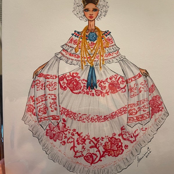 Panama T-shirt | Panamanian Woman in Pollera T-shirt | Empollerada ...