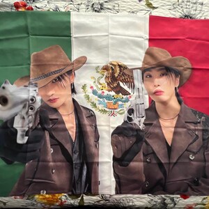 BTS Suga Long Hair Photo Flag Banner, Agust D Suga American Flag ...