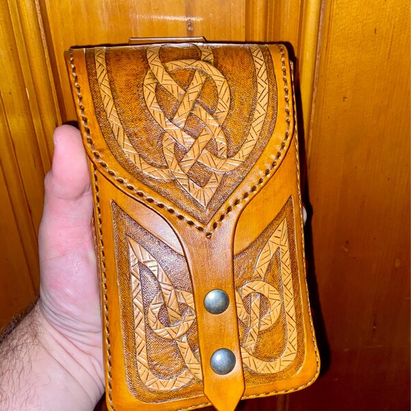 Leather Pattern for a Slim Wallet With a Coin Pocket. Leathercraft ...