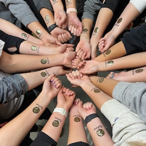 Team Pack of 14 Temporary Tattoos / Gold trust | Etsy