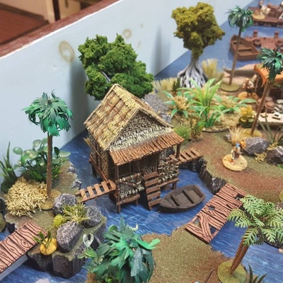 Dnd Caribbean Shack Pirate Island Tabletop Scatter Terrain RPG D&D ...