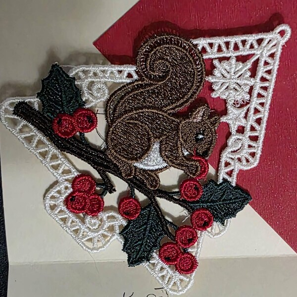 FSL Squirrel, Branch Beauty- Free Standing Lace Machine Embroidery ...