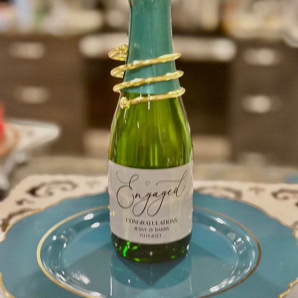 Personalized Engagement Champagne Label: Elegant Wine Bottle Gift - Etsy