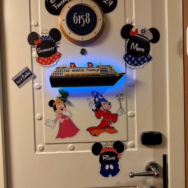 Customized Disney Cruise Wooden Light up Ship Magnet - Etsy