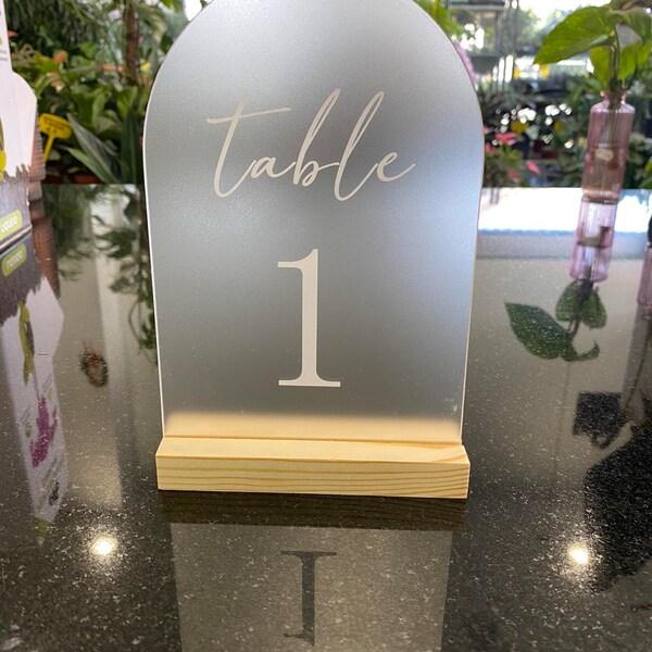 Table Numbers, Wedding Table Numbers, Frosted Acrylic Table Numbers ...
