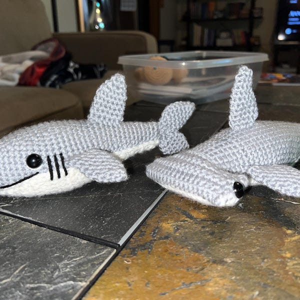 PATTERN PACK: 2 Shark Patterns - Crochet Shark and Hammerhead Shark ...
