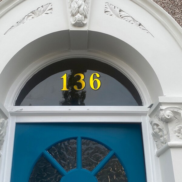 Gold Leaf Style Transom Fanlight Window Front Door Number, Victorian ...