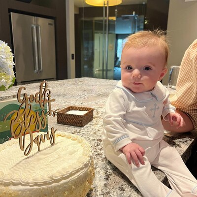 Luke Baptism Outfit-white W Blue Trim-baby Boy Baptism - Etsy