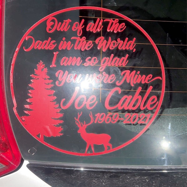 Dad Memorial Vinyl Decal | Custom Tribute Remembrance Sticker Forever ...