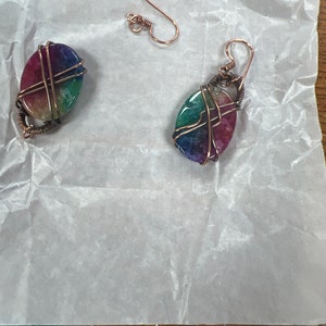 Red Fire Labradorite Pendant Copper Wire Wrapped Pendant Gemstone ...