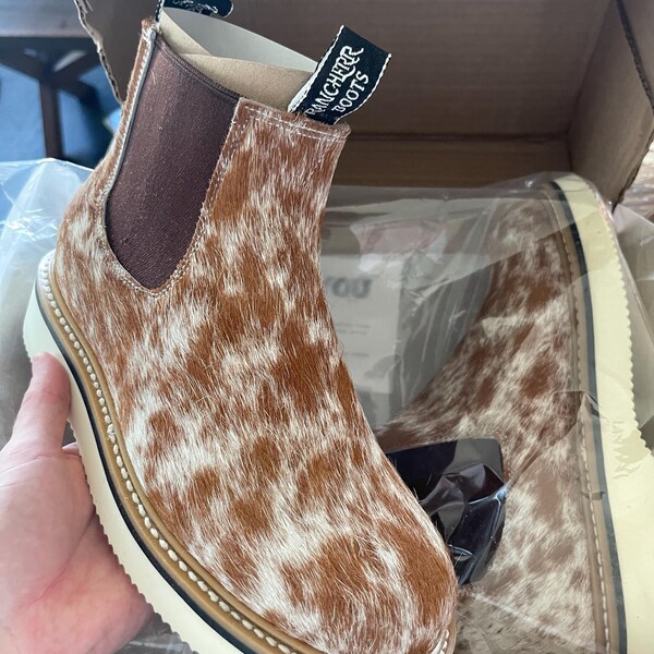 The Branded Roan Cowhide Rancher Boots - Western Fashion - Western ...