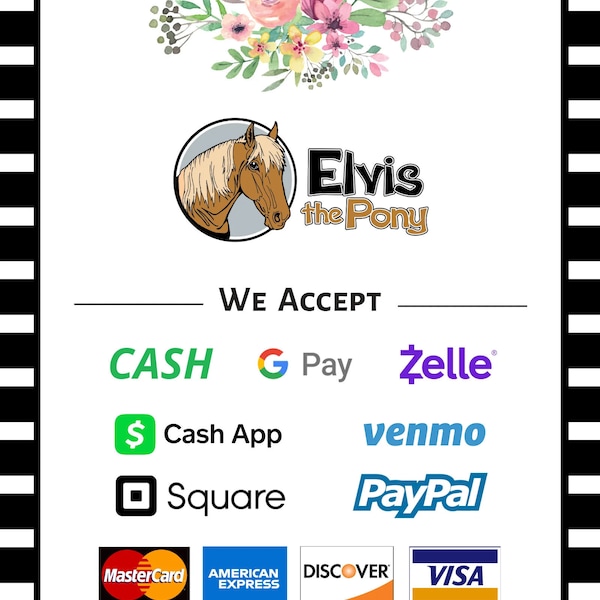 Printable Payment Sign | We Accept Credit Cards Sign | Vendor Payment ...