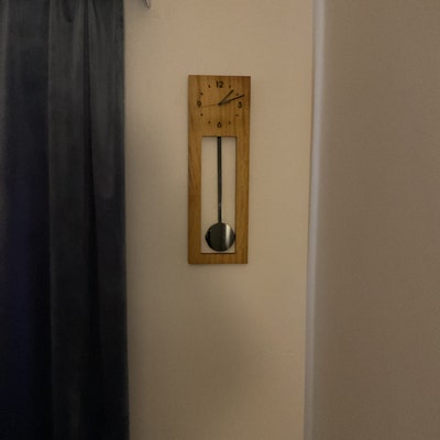 Bluntly Modern Design Solid Iroko Wood Grandfather Pendulum Wall Clock ...