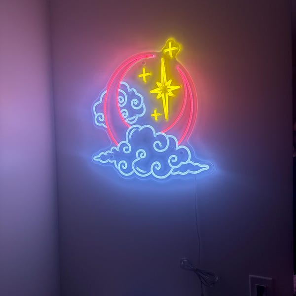 UFO Neon Sign ,LED Neon Lights , Cloud Neon Wall Decor Flying Saucer ...