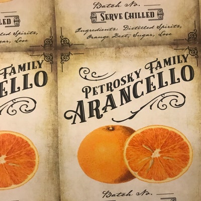 Customized Label Arancello, Orange Liqueur Label for Your Homemade ...