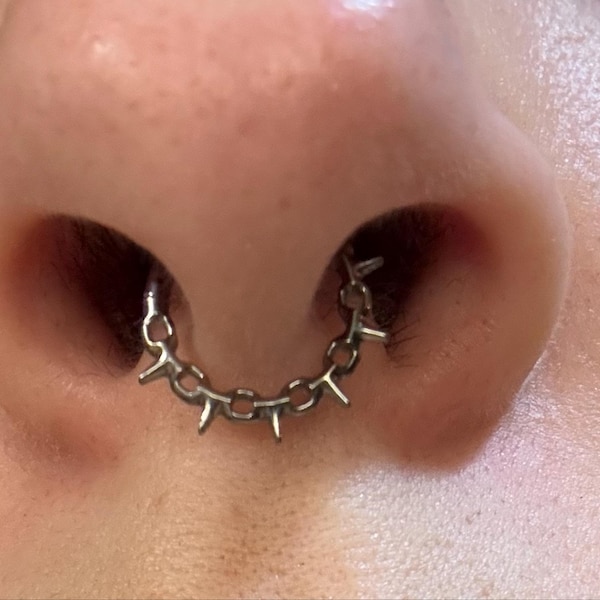 14K Tiger's Eye Hinged Septum Clicker, Seamless Solid Gold Septum Ring ...