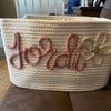 Personalized Name Basket With Flower, Monogrammed Basket, Custom Name ...
