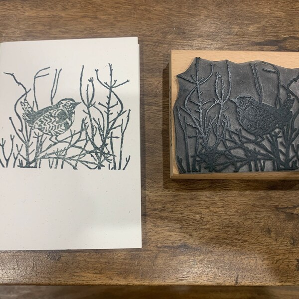 Little Wren in the Snow Rubber Stamp for Card Making and Christmas ...