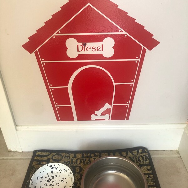 Personalized Dog Decal | Dog House Wall Vinyl | Dog Name Sticker | Pet ...