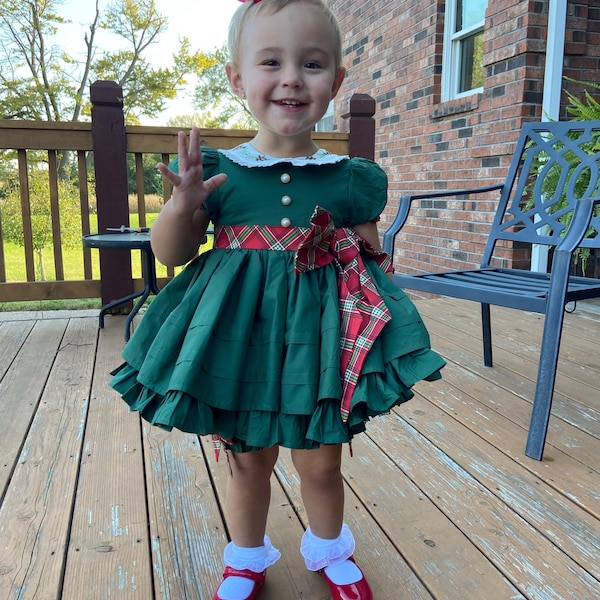 Girls Classic Christmas Dress, Girls Holiday Dress, Girls Christmas ...