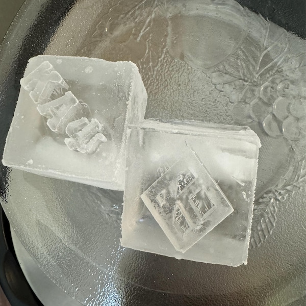 Monogram Whiskey Ice Cubes, Personalized Ice Mold, Custom Silicone Ice ...