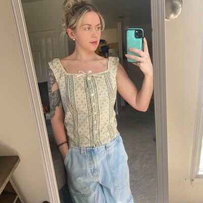 Milkmaid Top Sewing Pattern, Cottagecore Lace Tie Top, XXS XXL, Easy ...