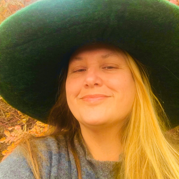 Wool Felt Witch Hat - Tall Pointed Wizard Hat, Dark Academia - Etsy