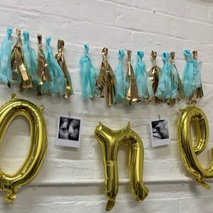 ONE Script Balloon, Gold ONE, First Birthday, Cake Smash Photo Prop ...