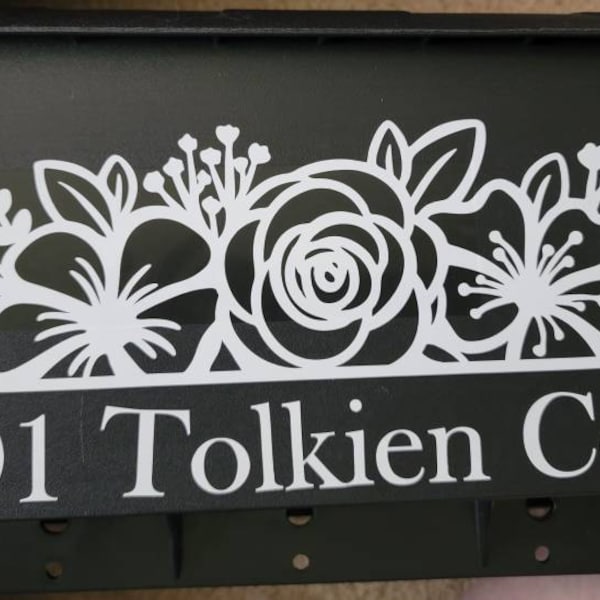 Flower Mailbox Decal Floral Mailbox Sticker Floral Personalized Mailbox ...