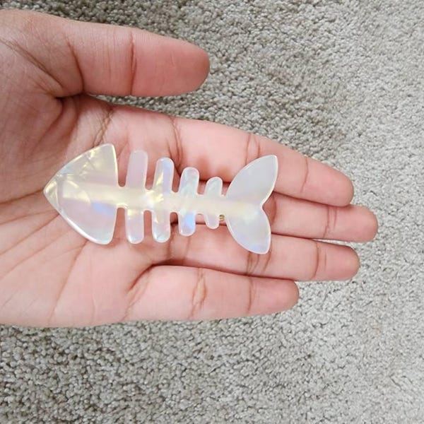 Fishbone Hair Clip | Ocean Theme Accessories | Iridescent Fish | Hair ...