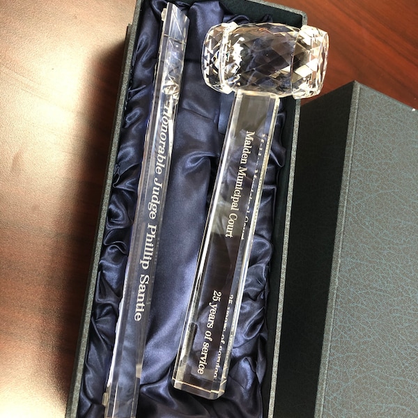Crystal Gavel on Base Custom Engraved and Personalized - Etsy