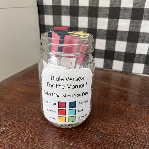 DIY Jar of Bible Verses for Emotions Instant Download Printable Do It ...