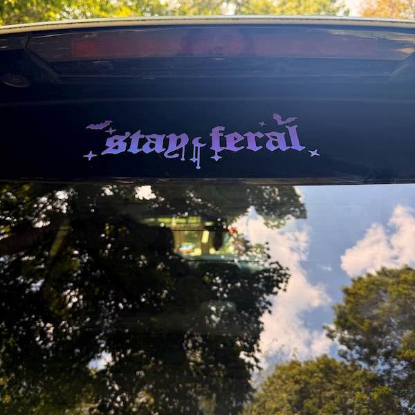 Stay Feral | Car Decal Sticker | Car Accessories | Cute Car Decor ...