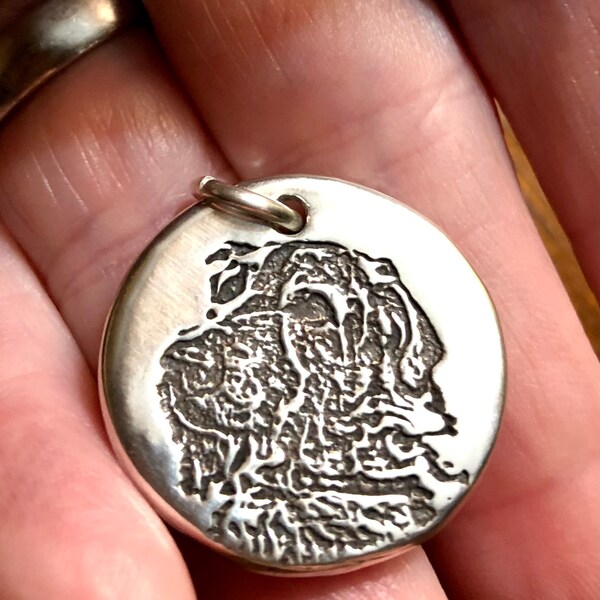 Fingerprint Circle Keychain, Thumb Print Key Ring, Custom Personalized ...