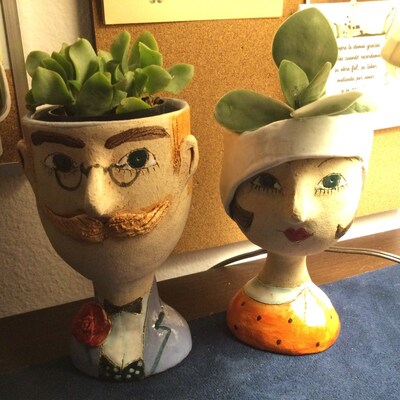 Lady Face Planter Pot Vintage Interior Female Head Mini Vase - Etsy