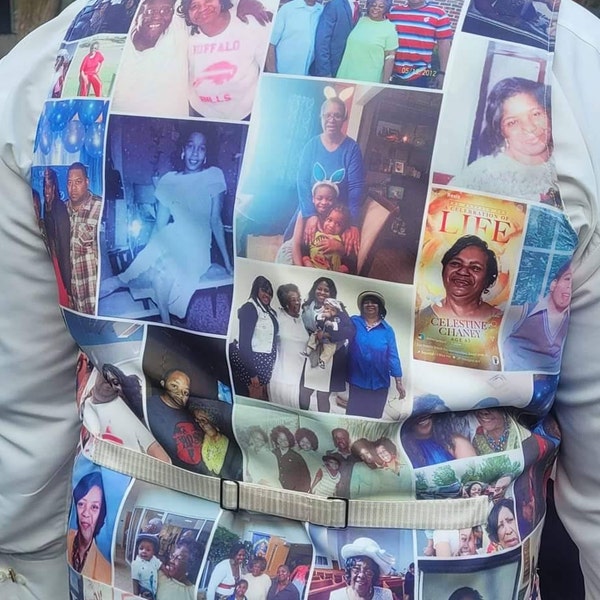 Cream Wedding Suit Custom Photo Collage Lining Available Made to Order ...