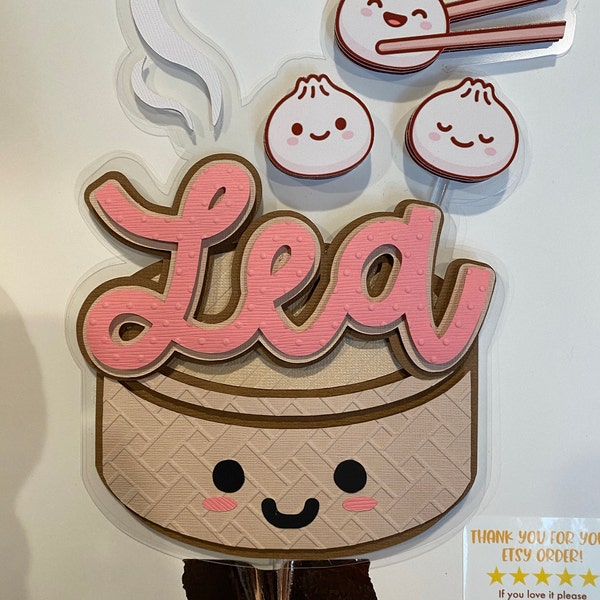 Dumpling Cake Topper, Dim Sum Party, Bao Cake Topper, Little Dumpling ...