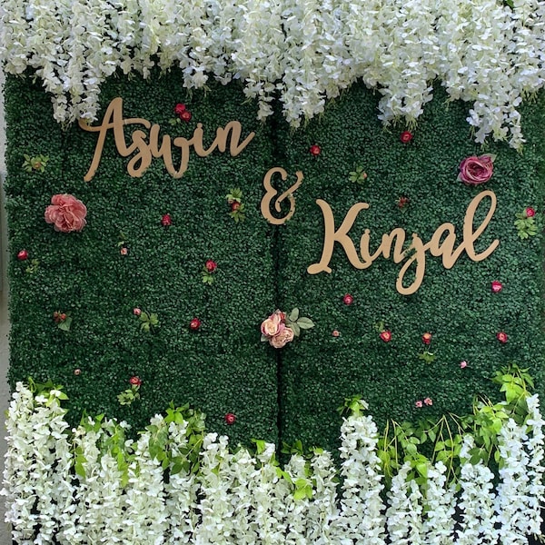 Hedge Wall Sign, Large Name Cut Outs, Wood Name Sign Large Wall and ...