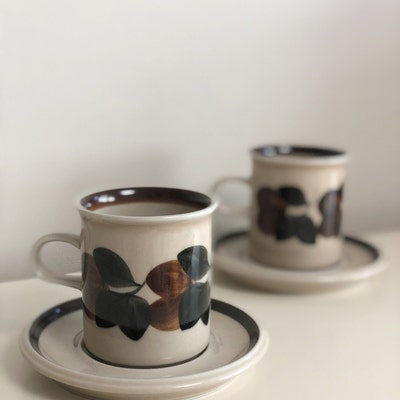 Vintage, Gustavsberg prunus Nine 9 Saucers 12 Cm/5/designed by Stig ...