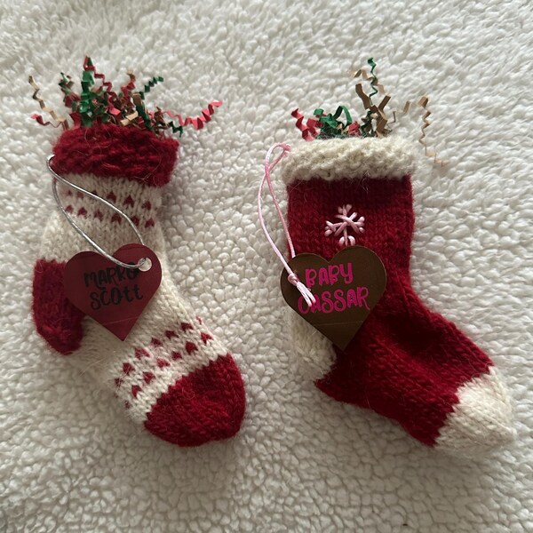 Christmas Mini Stocking Knitting Pattern, PDF + Photos + Videos - Etsy