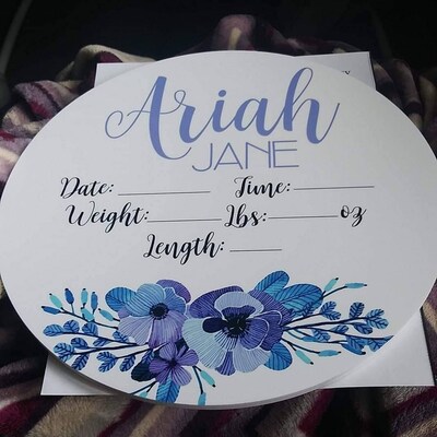 Baby Birth Stat Plaque Personalized Birth Announcement Sign Printed ...