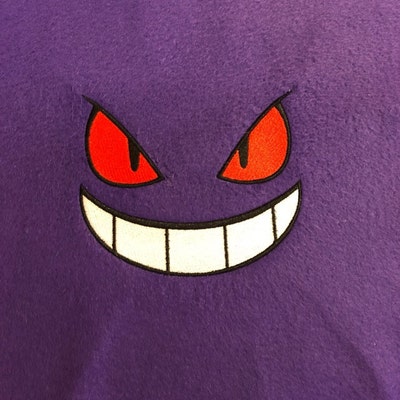 Pokemon Gengar Face EMBROIDERY MACHINE FILES Pattern Design Hus Jef Pes ...