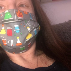 Cloth Face Mask Chemistry Mask Black and Blue Mask Science - Etsy