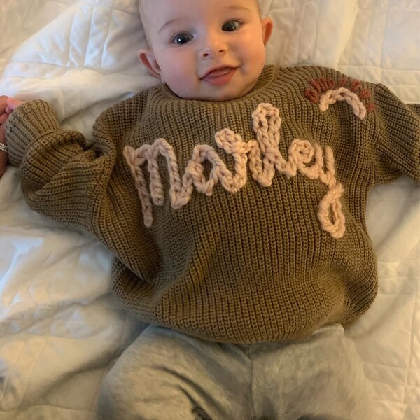 Custom and Personalized Name or Word Hand Embroidered Baby and Toddler ...