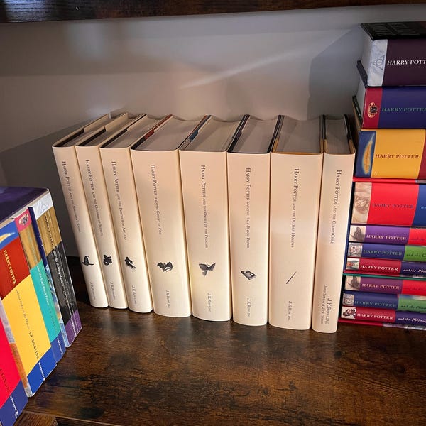 HP Books Dust Jackets Set | Illustrated Minimalistic Covers | Bookshelf ...