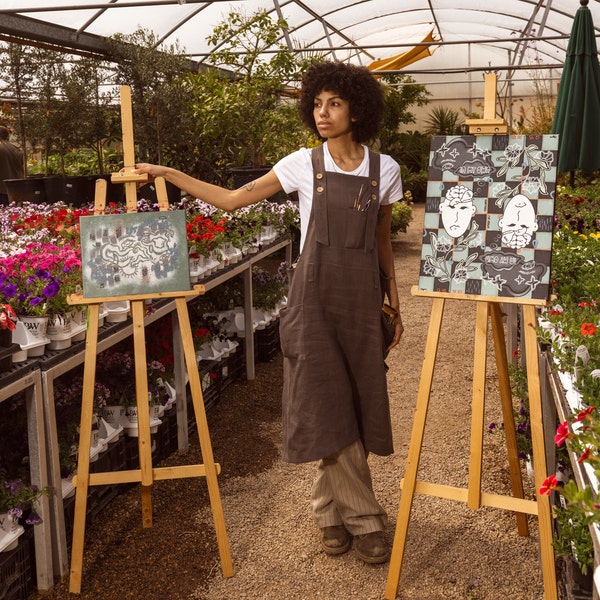 Linen Cobbler Garden Apron. Full Apron. Linen Tabard. Garden Dress ...