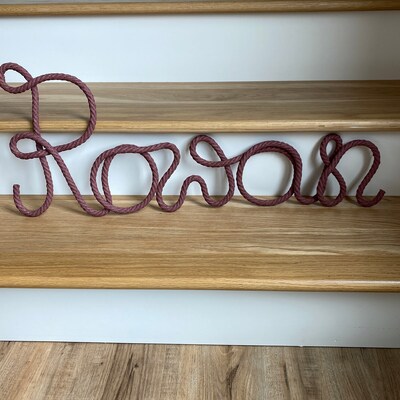 Large Wall Name Sign for Nursery, Rope Name Personalized Wall Decor ...