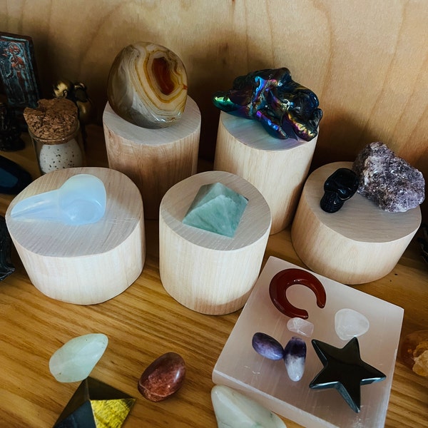 Wood Crystal Display Stand, Risers and Stands for Display, Mineral ...