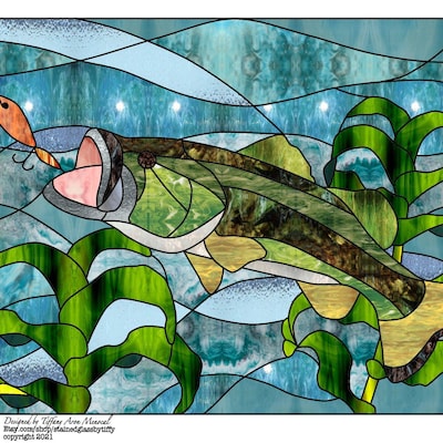 Landscape Panel With River Stained Glass Pattern Digital Download - Etsy